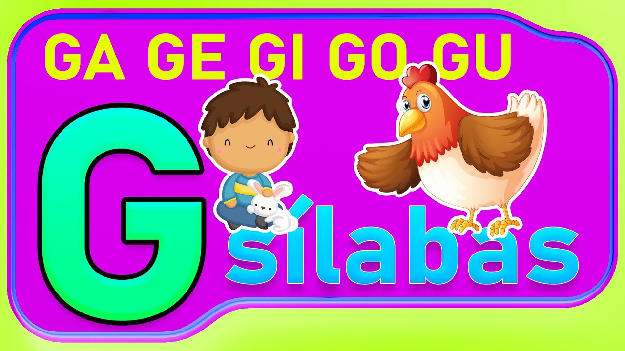 GA GE GI GO GU | Descubra as sílabas do G com figuras e frases fáceis ...