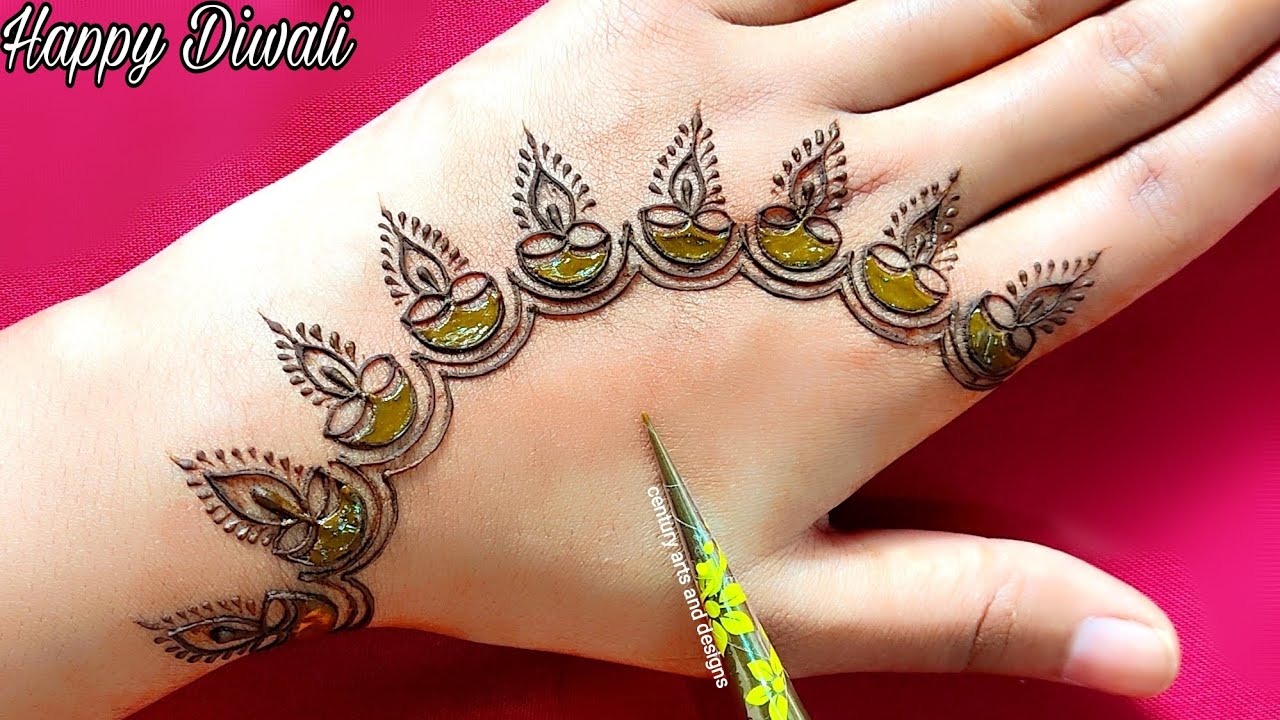 Diwali special back hand mehndi design | simple mehndi design | mehndi ...