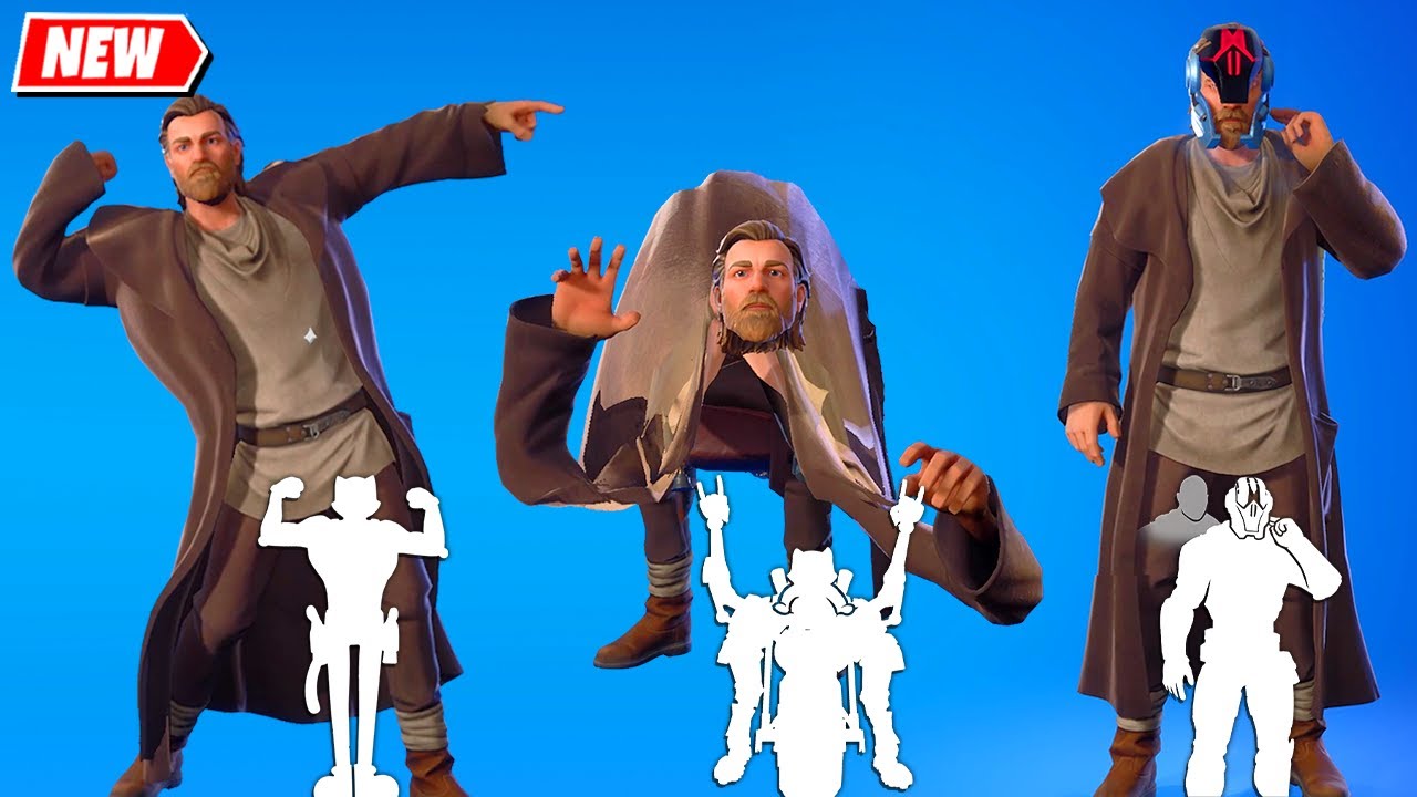 OBI-WAN KENOBI Fortnite doing all Built-In Emotes - YouTube