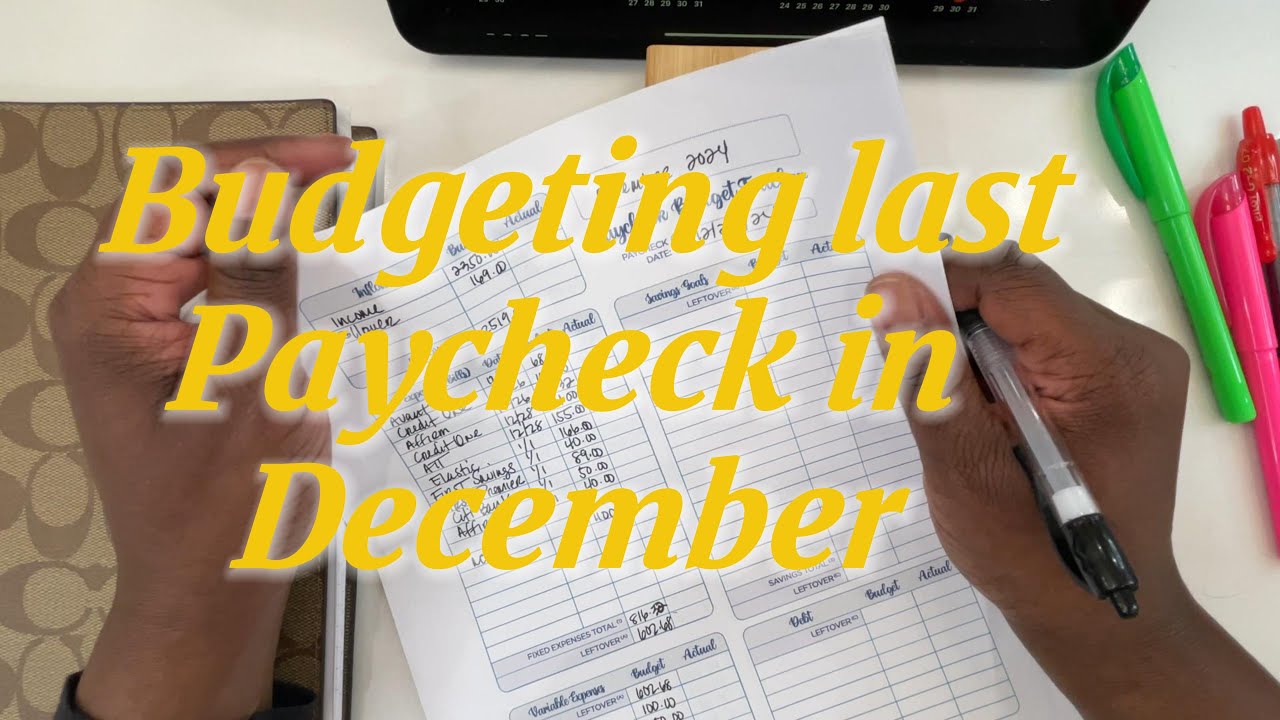 Budgeting our last paycheck in December - YouTube