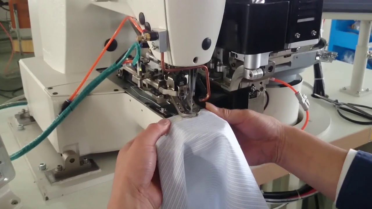 JUKI LK 1903 with ASK A Button Feeder Device - YouTube