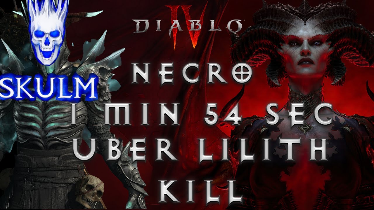 NECRO 1m54s UBER LILITH KILL SOLO | Diablo 4 Necromancer ECHO OF LILITH ...