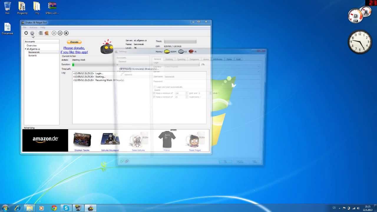 Shakes and Fidget BOT - YouTube