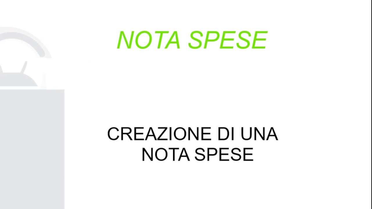 Nota Spese - Creazione di una Nota Spese - YouTube