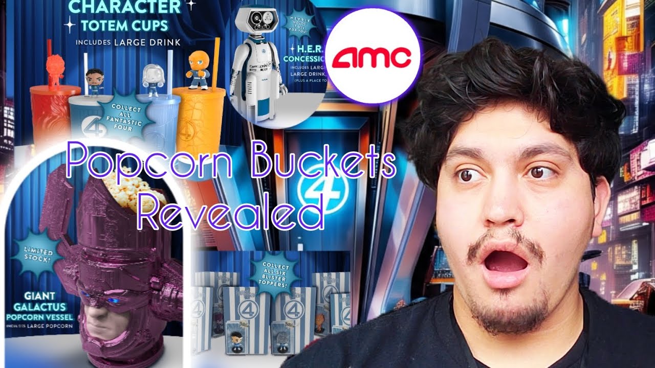 Fantastic Four First Steps AMC Theatres Popcorn Bucket And Cups! Who's ...