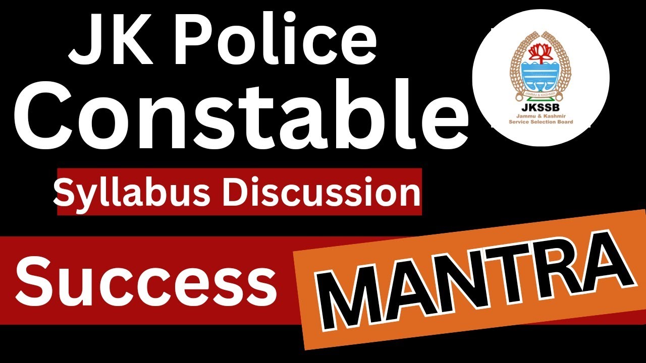 JK Police Constable - Official Syllabus Discussion - Strategy - JKSSB ...
