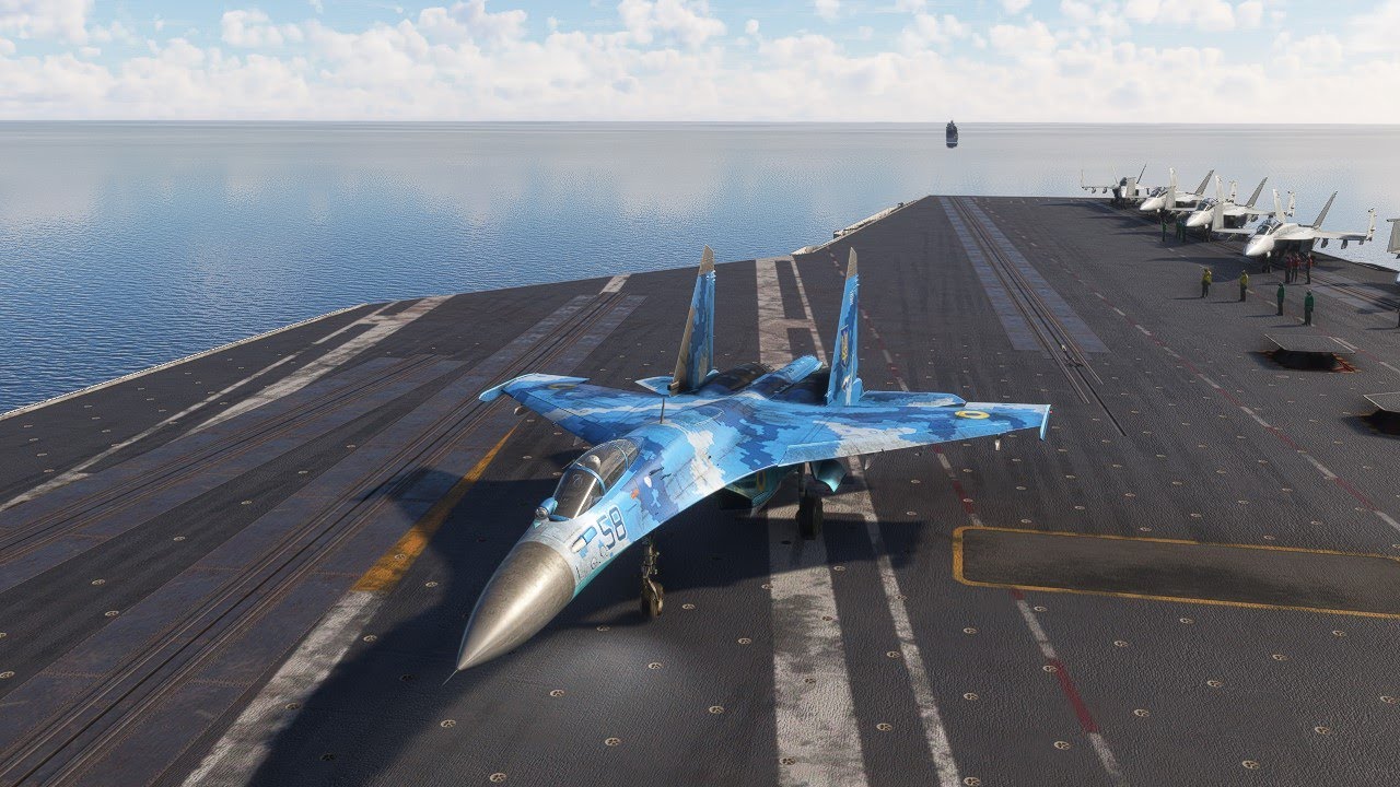 amazing pilot! Sukhoi Su-27 aircraft takes off on aircraft carrier ...