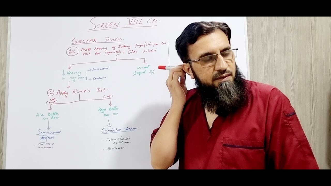 Examination/Screening of Vestibulocochlear 8th cranial nerves in CNS ...