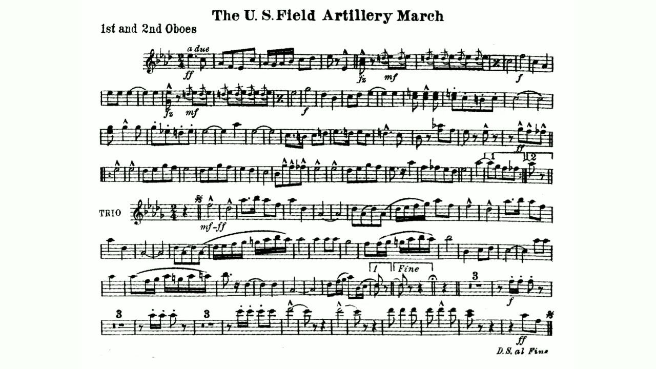 The "U.S. Field Artillery March" by John Philip Sousa - 1st and 2nd ...