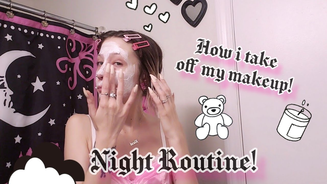 NIGHT ROUTINE 💕 HOW I TAKE OFF MY MAKEUP🌛 - YouTube