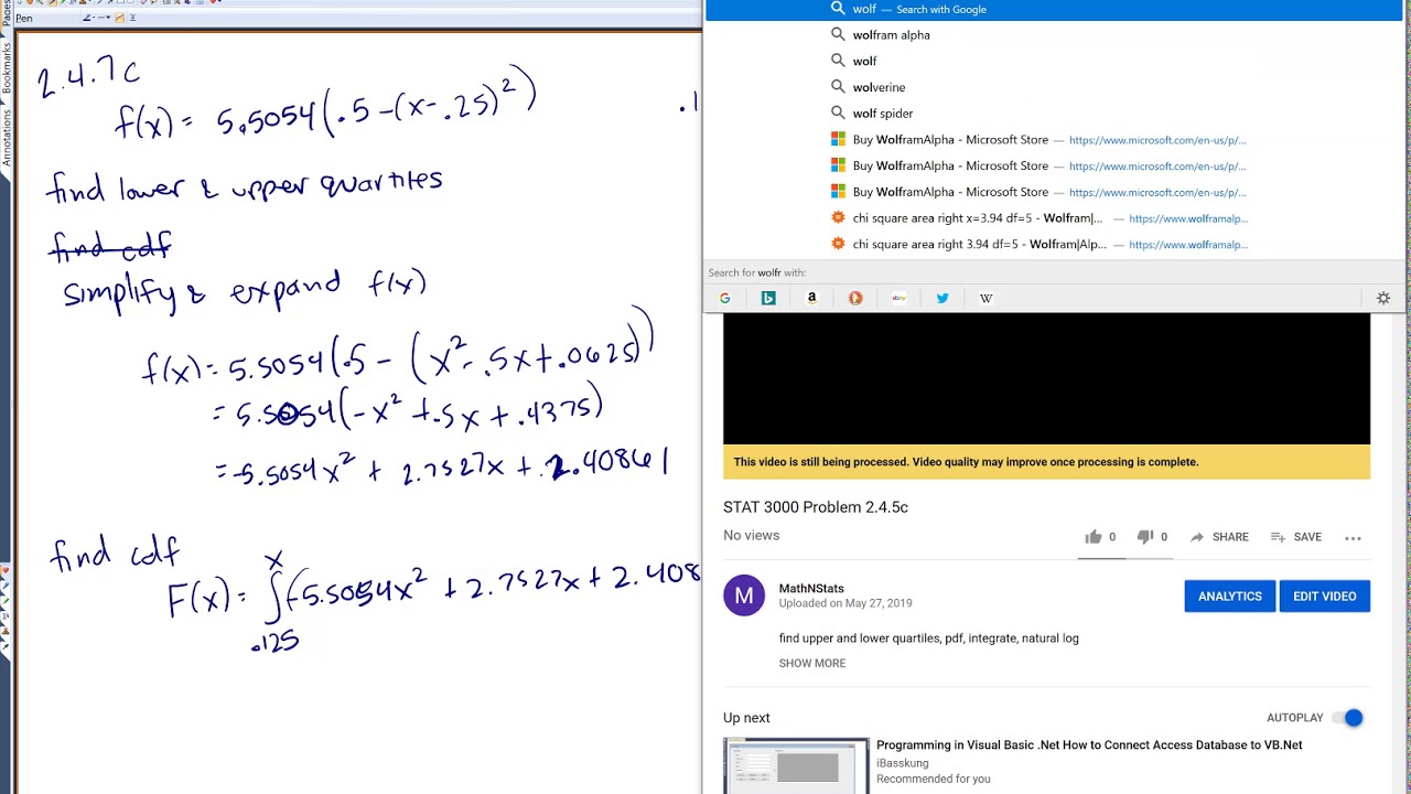 Stat 3000 Problem 2.4.7c - YouTube