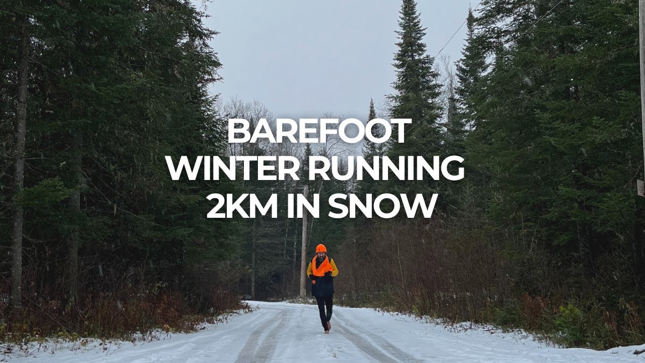 Running Barefoot in Snow - First 2KM - YouTube