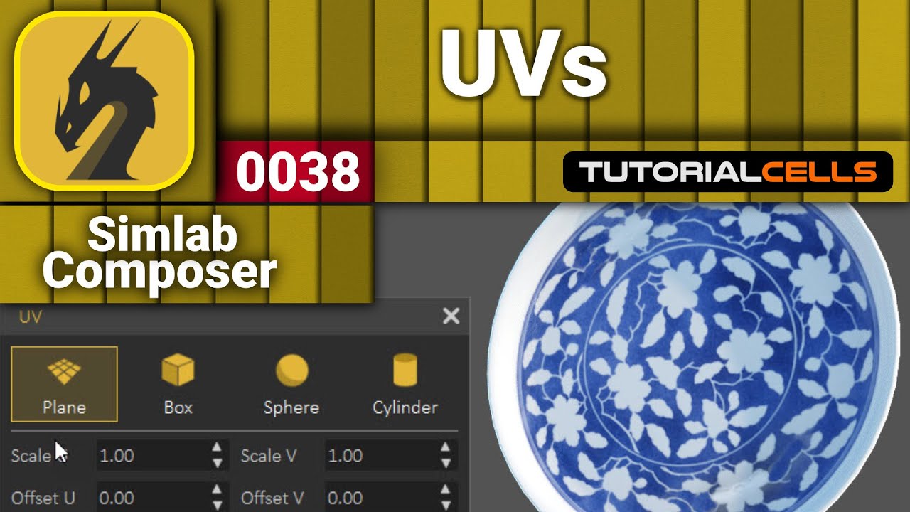 0038. UVs & material menu in simlab composer - YouTube