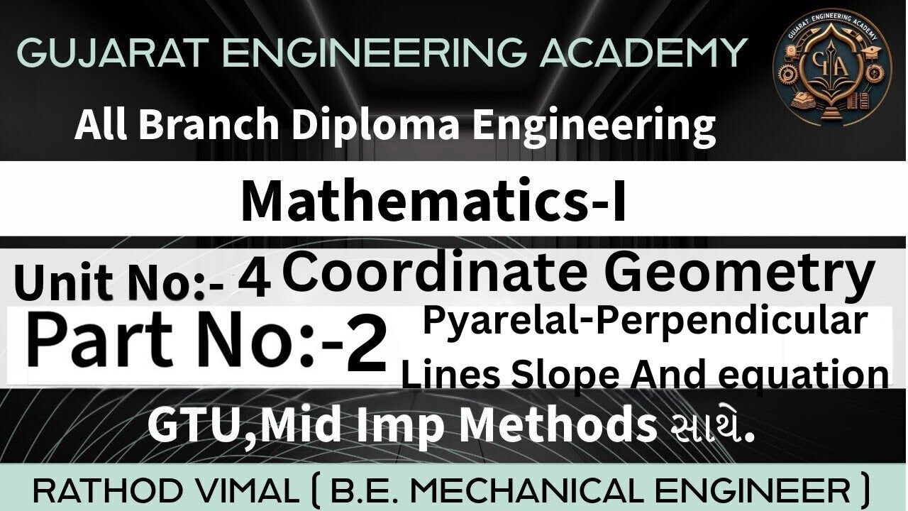 Unit-4 Coordinate geometry Part:-2💯GTU IMP Parallel Line &Perpendicular ...
