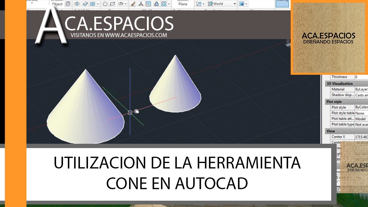 COMO UTILIZAR LA HERRAMIENTA CONO EN AUTOCAD - YouTube