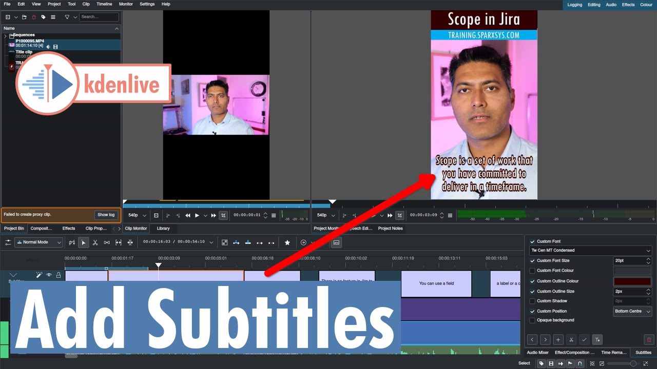 Kdenlive - Learn to add subtitles - YouTube