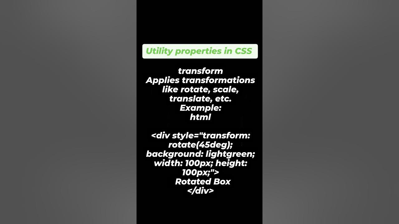 "Master CSS Transforms: Rotate, Scale & Position Like a Pro!" - YouTube