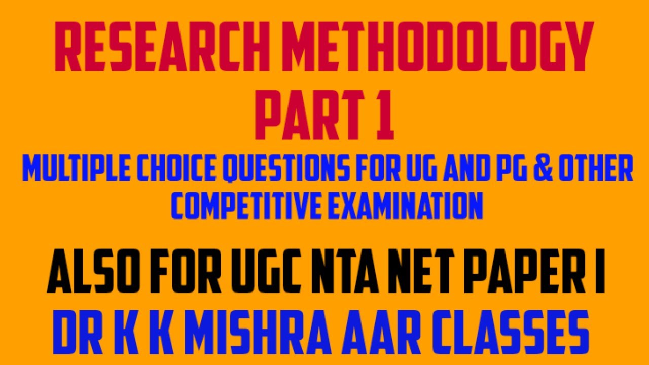 Multiple Choice Questions on Research Methodology Part 1 - YouTube
