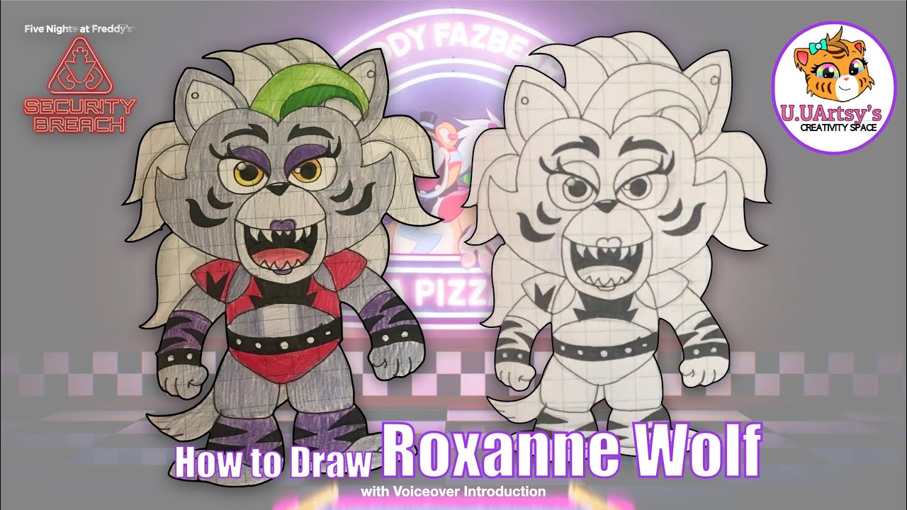 🎸🐺 How To Draw Roxanne Wolf || FNAF Security Breach Game Tutorial with ...