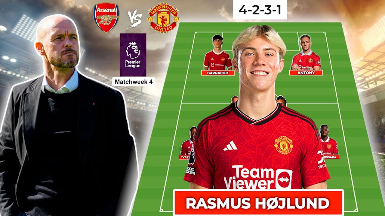 Arsenal vs Man United | Man United Starting Lineup with Rasmus Højlund ...