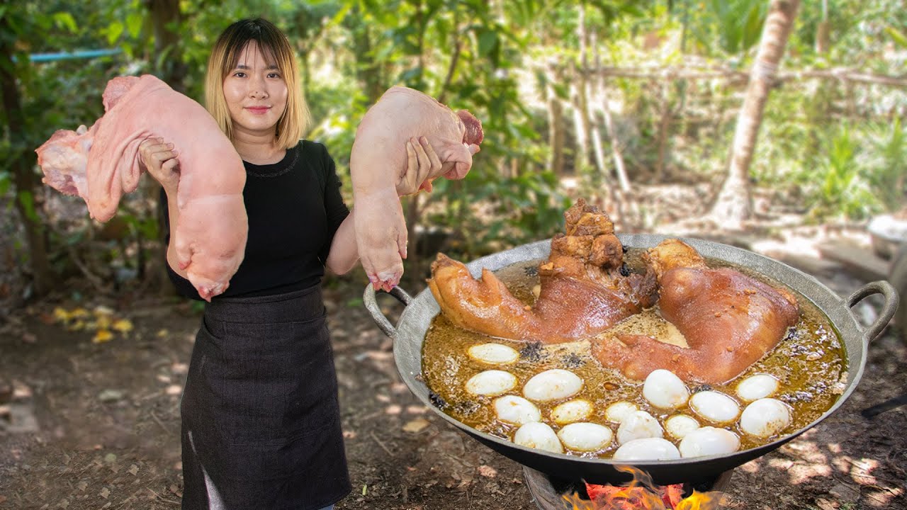 Amazing Cooking Flavorful Braised Pig Legs in Countryside Recipes - YouTube