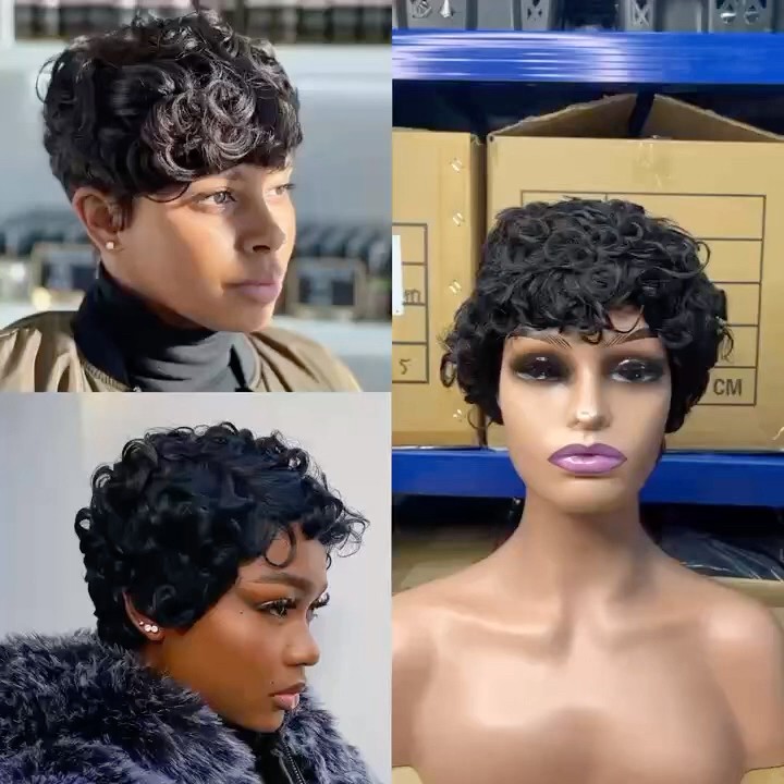 Pixie curly wig - YouTube