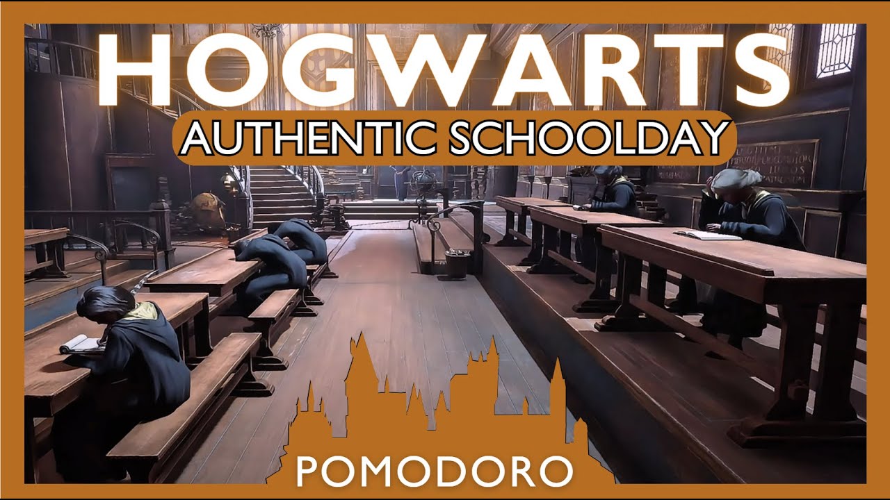 📚 HOGWARTS Study Session: Realistic Schoolday POMODORO in different ...