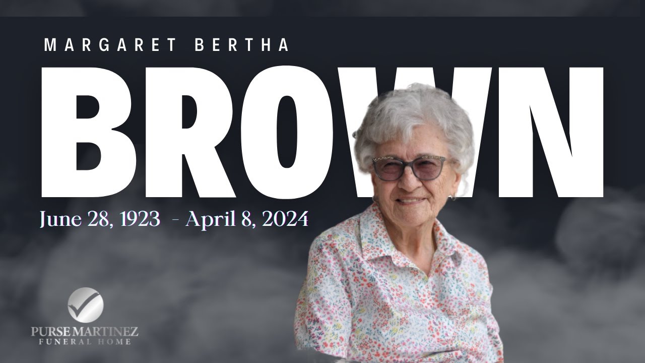 Margaret Bertha Brown 1923 - 2024 - YouTube
