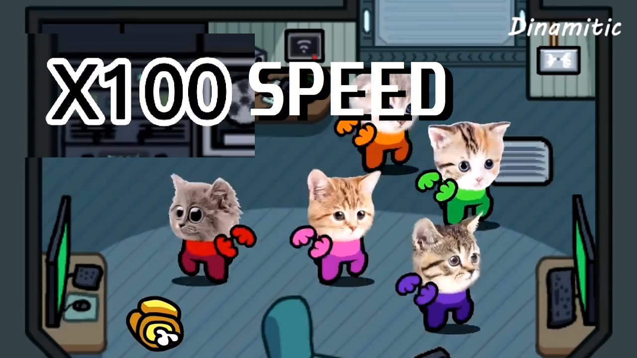 Among Us But It's Impostor Cats Distraction Dance Animation (x100 SPEED ...
