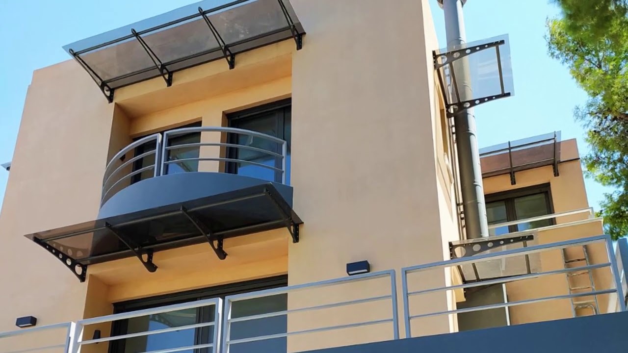 Στέγαστρα γαλβανιζέ και ηλεκτροστατική βαφή με πολυκαρμπονικό συμπαγή ...