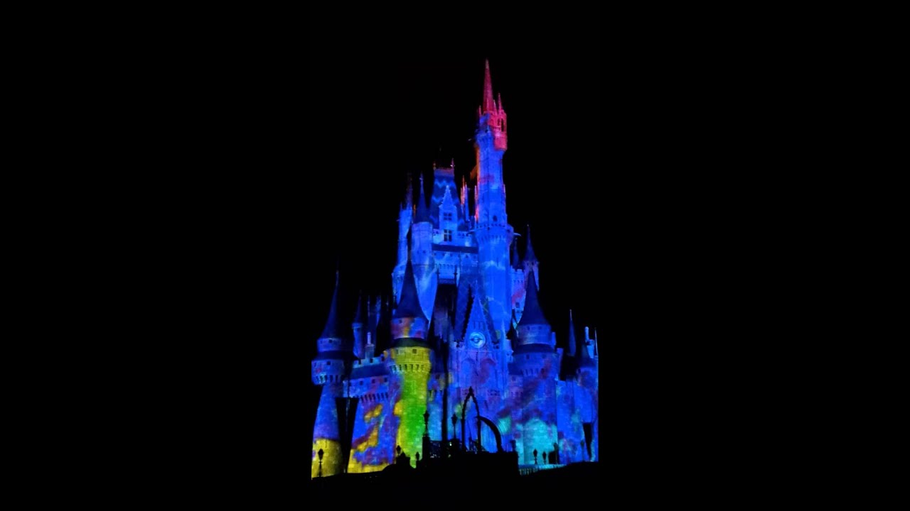 Disney castle light show 2 - YouTube