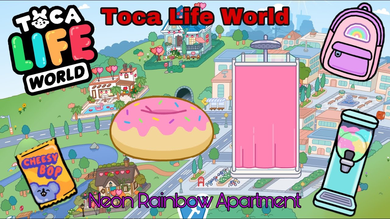 Toca Life World Neon Rainbow Apartment! - YouTube