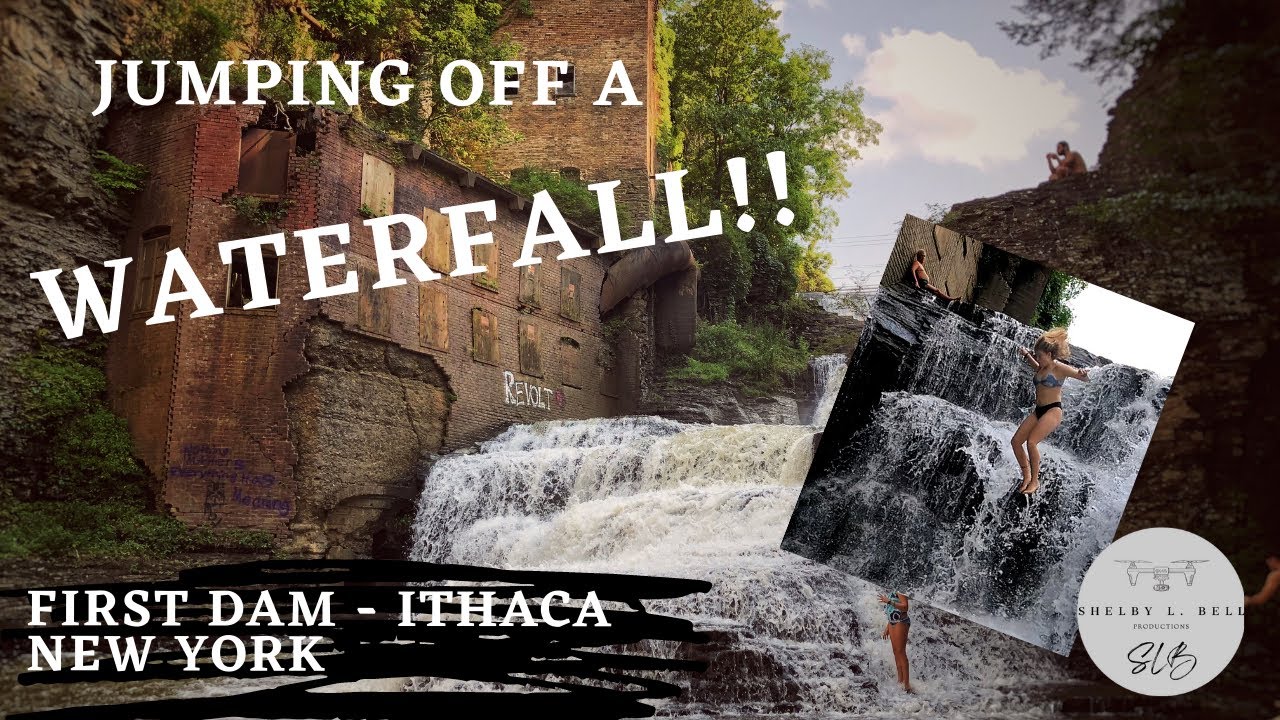 Jumping off Waterfalls at First Dam - Ithaca, NY - YouTube