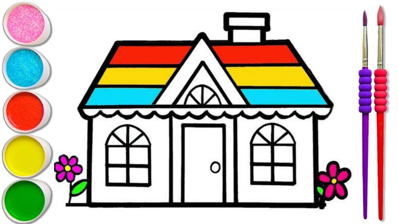 how to draw beautiful house for beginner - YouTube