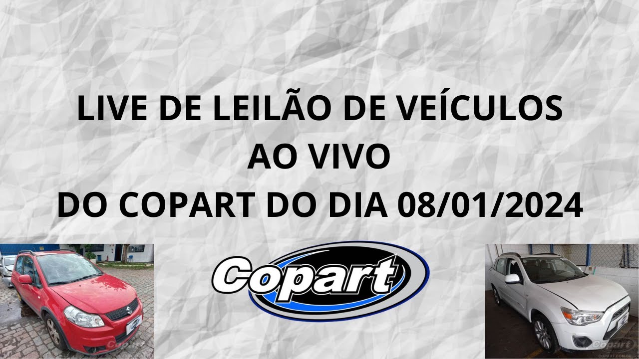LIVE DE LEILÃO DE VEÍCULOS NA COPART COM 261 LOTES PÁTIO DE ...