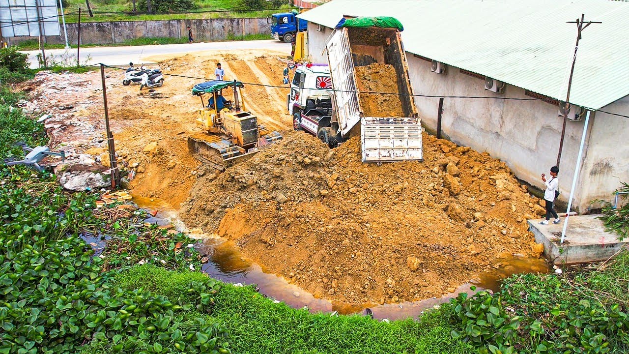 Amazing New Project: Large Land Filling Up Method With Five-Ton Dump ...