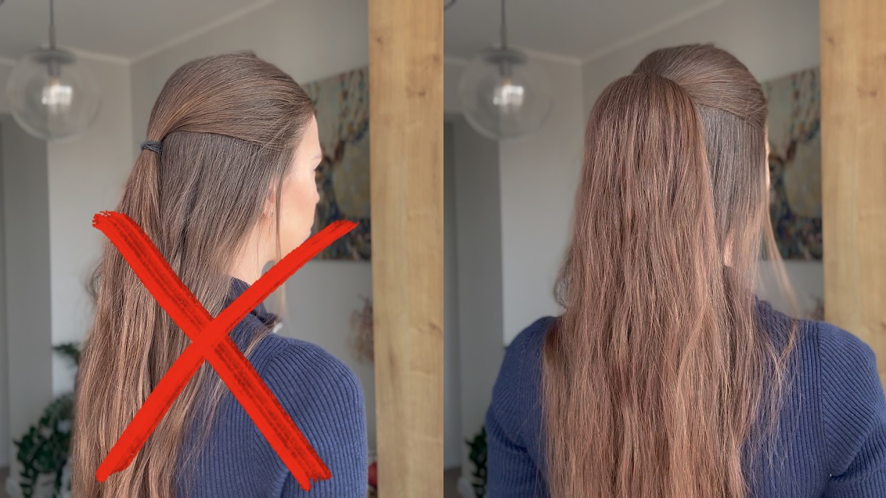 BEFORE VS AFTER: THE VOLUMINOUS HALF-UP PONYTAIL TRANSFORMATION 🤯 - YouTube