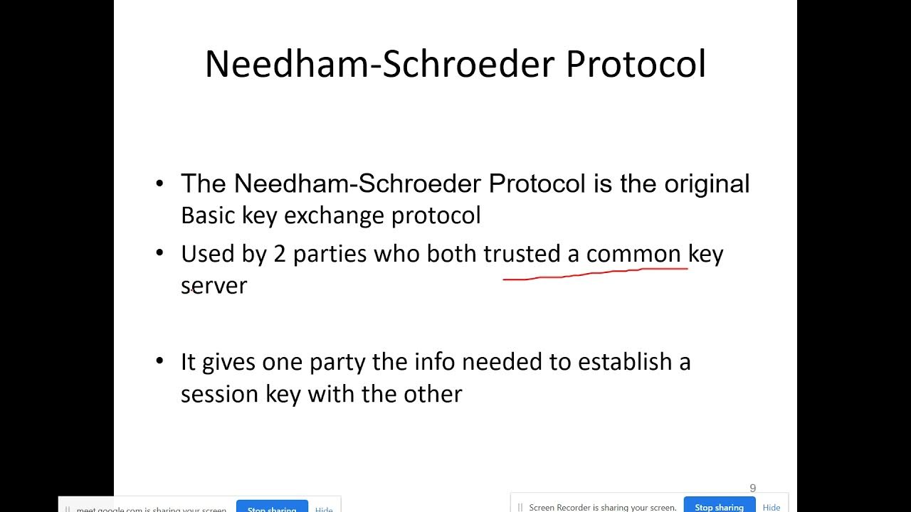 Lecture 13 User Authentication, Needham Schroeder Protocol, Kerberos V4 and V5 - YouTube