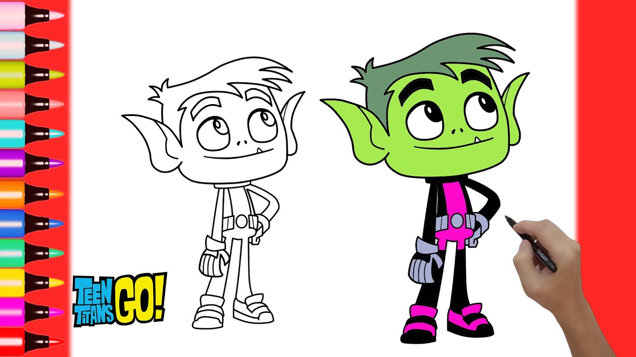 How to Draw Beast Boy from Teen Titans Go - Easy Step by Step Drawing ...