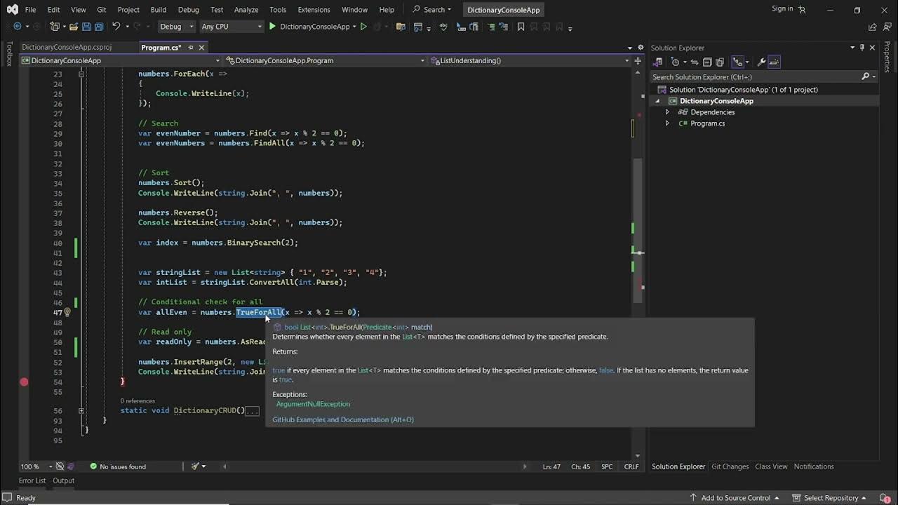 Explore some of methods of the list collection in c# .NET Core 8 - YouTube