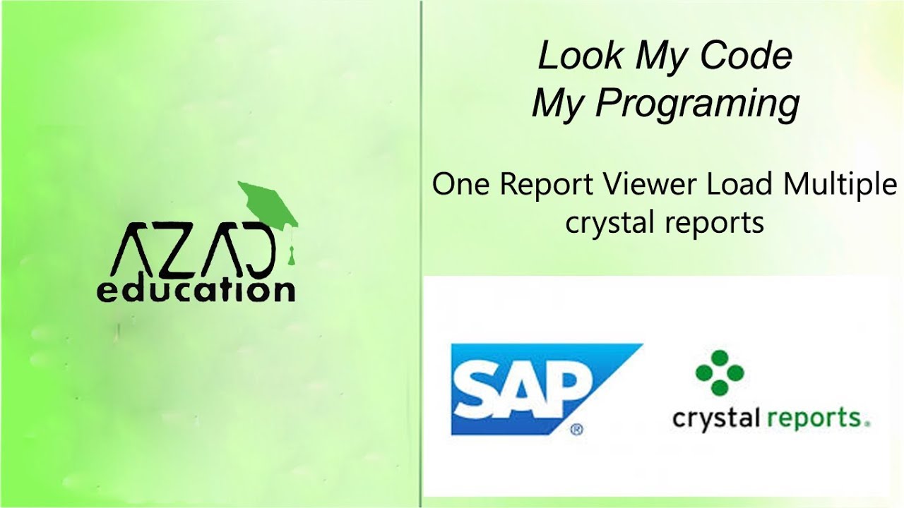 Crystal Reports one report viewer load multiple reports - YouTube