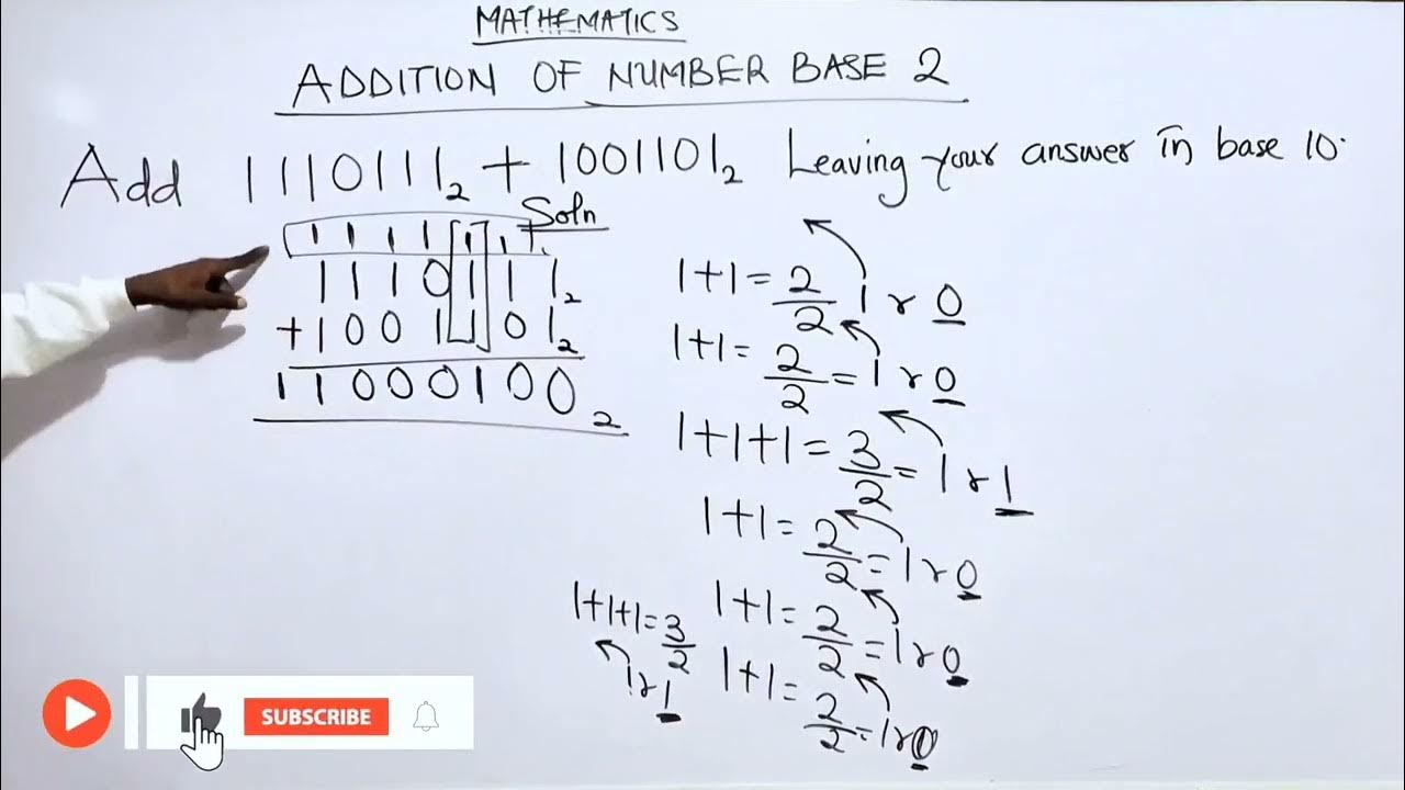 ADDITION OF BINARY NUMBERS:(Base 2) FOR YEAR 7 | Part 1 | #maths #Premiumhillacademy # ...