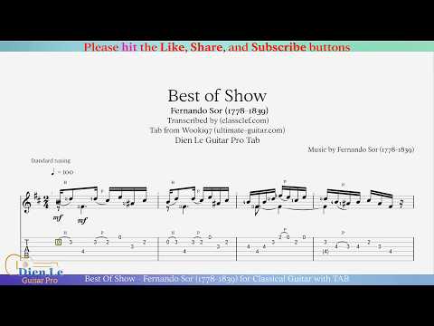 Best Of Show - Fernando Sor (1778-1839) for Classical Guitar with TAB