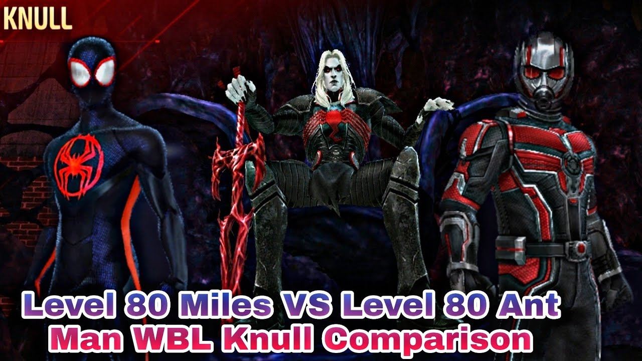 Level 80 Miles VS Level 80 Ant Man WBL Knull Comparison - Marvel Future ...