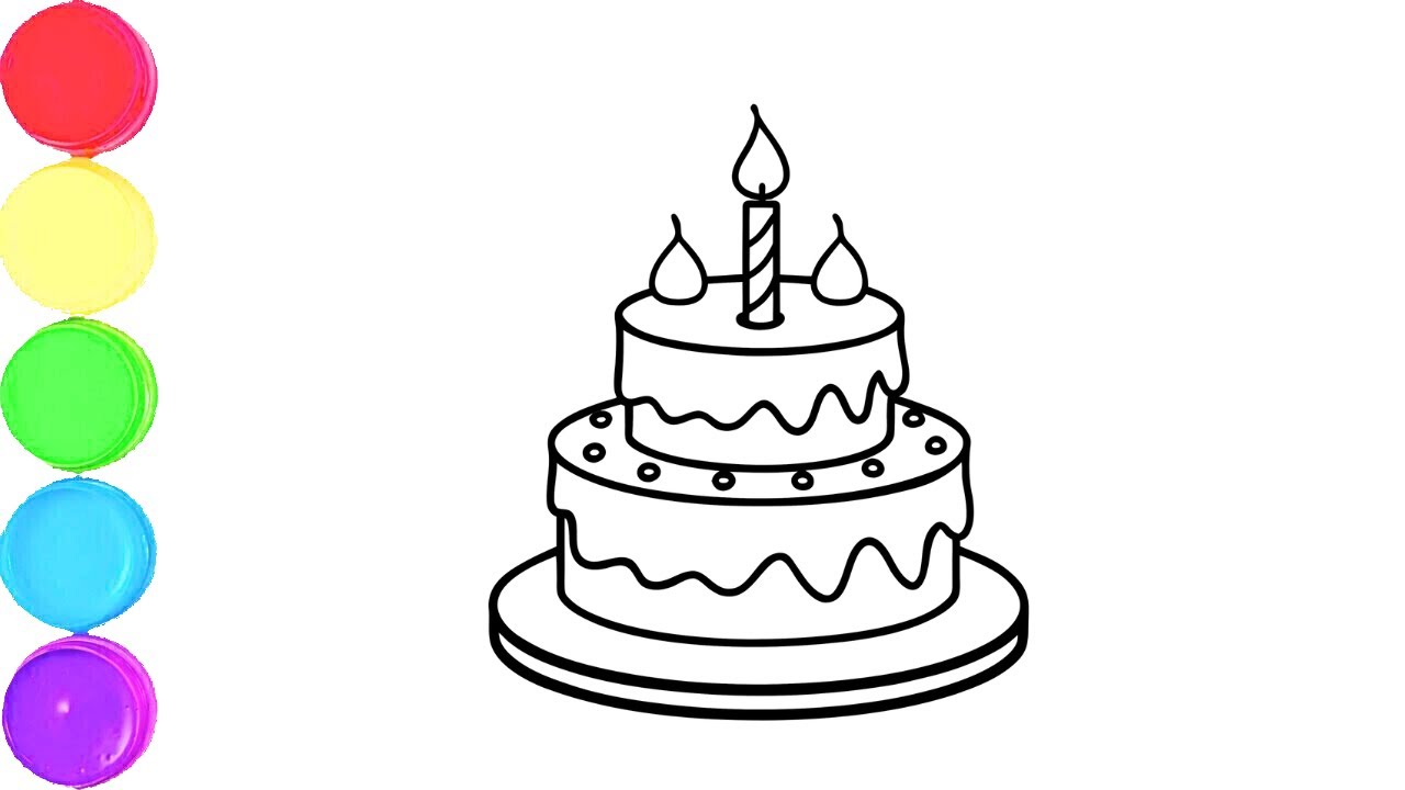 How to Draw Birthday Cake🎂 || Easy Drawing Birthday Cake Step by Step🎈 ...
