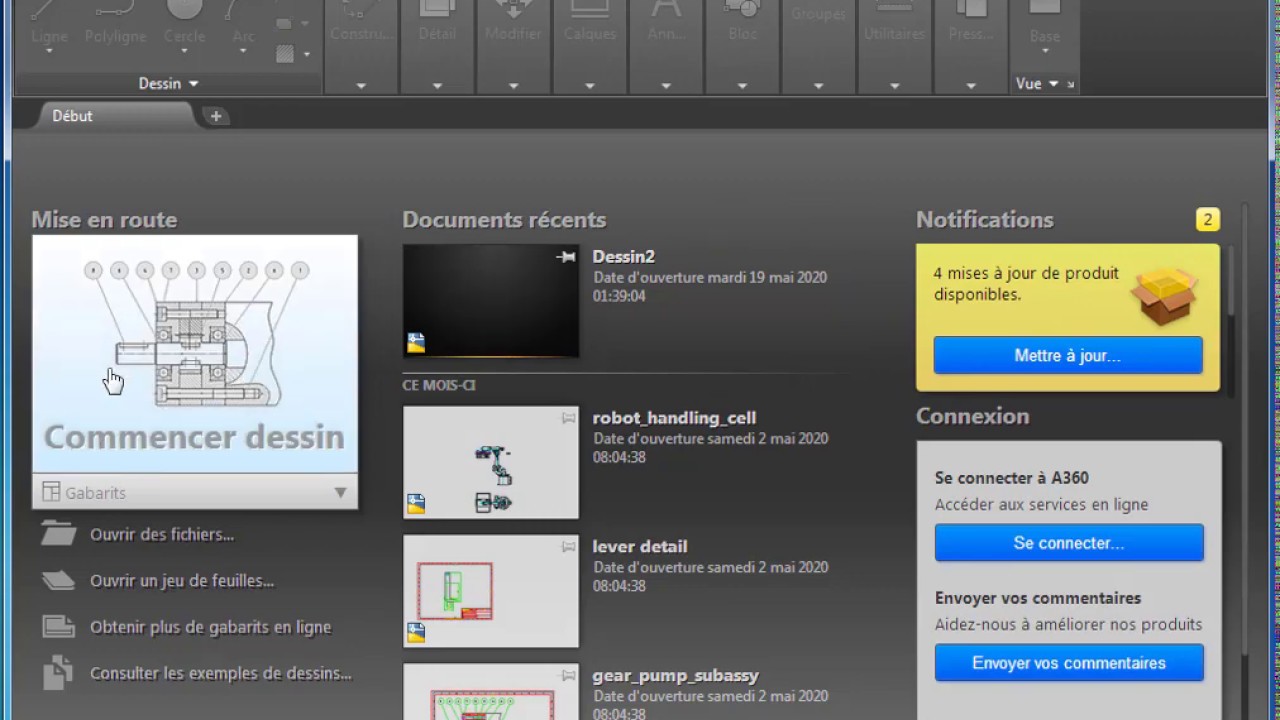 Autocad cours 4: Les outils de dessin - YouTube