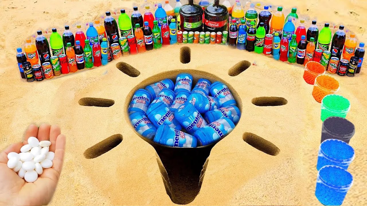 Giant Toothpaste Eruption from Light Bulb Hole, Big Fanta, Coca Cola ...