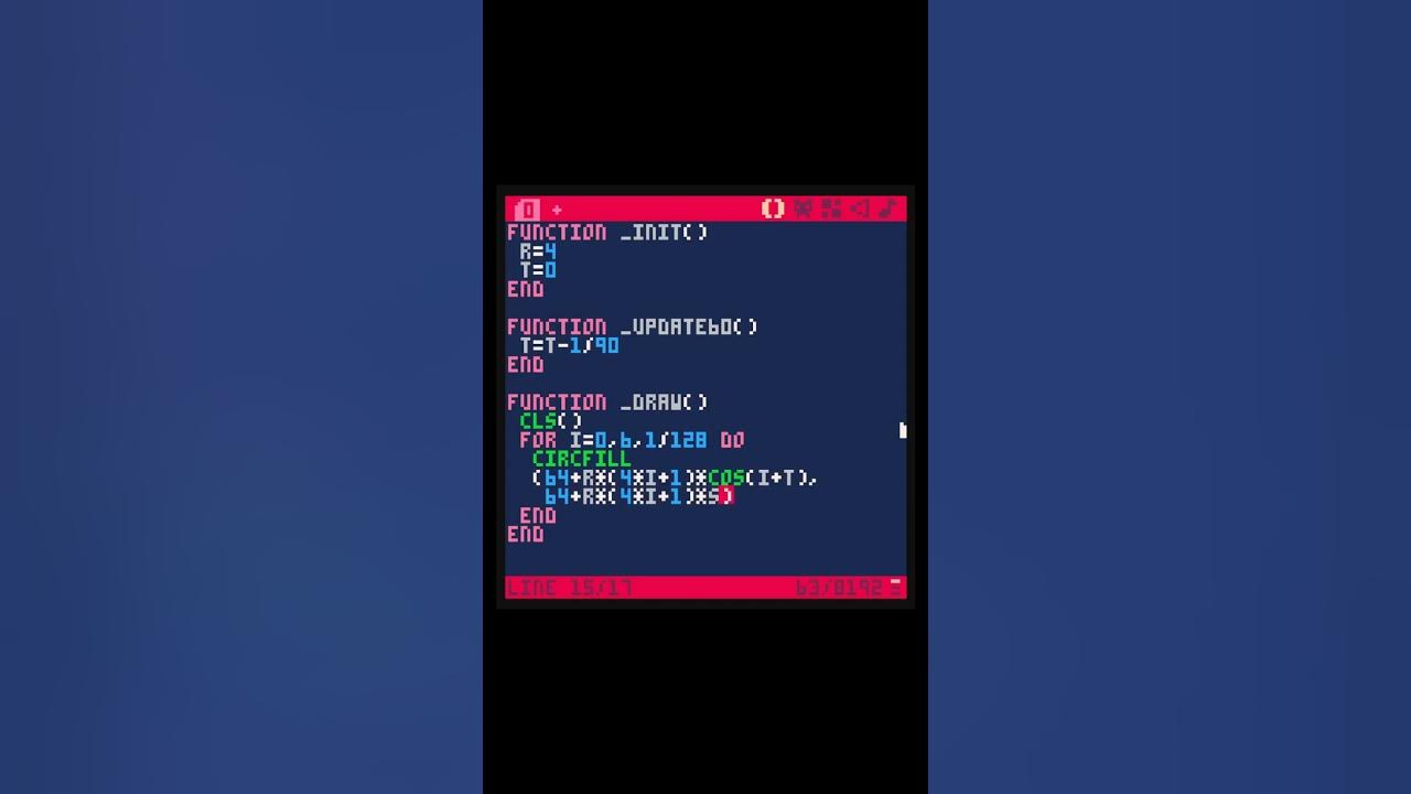 Pico 8 #shorts #10 - #spiral - #programming #tutorial - YouTube
