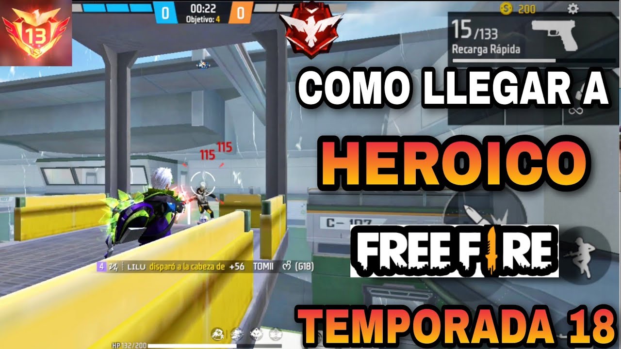 COMO LLEGAR A HEROICO Y MAESTRO EN DUELO DE ESCUADRAS RÁPIDAMENTE *TEMPORADA 18* FREE FIRE - YouTube