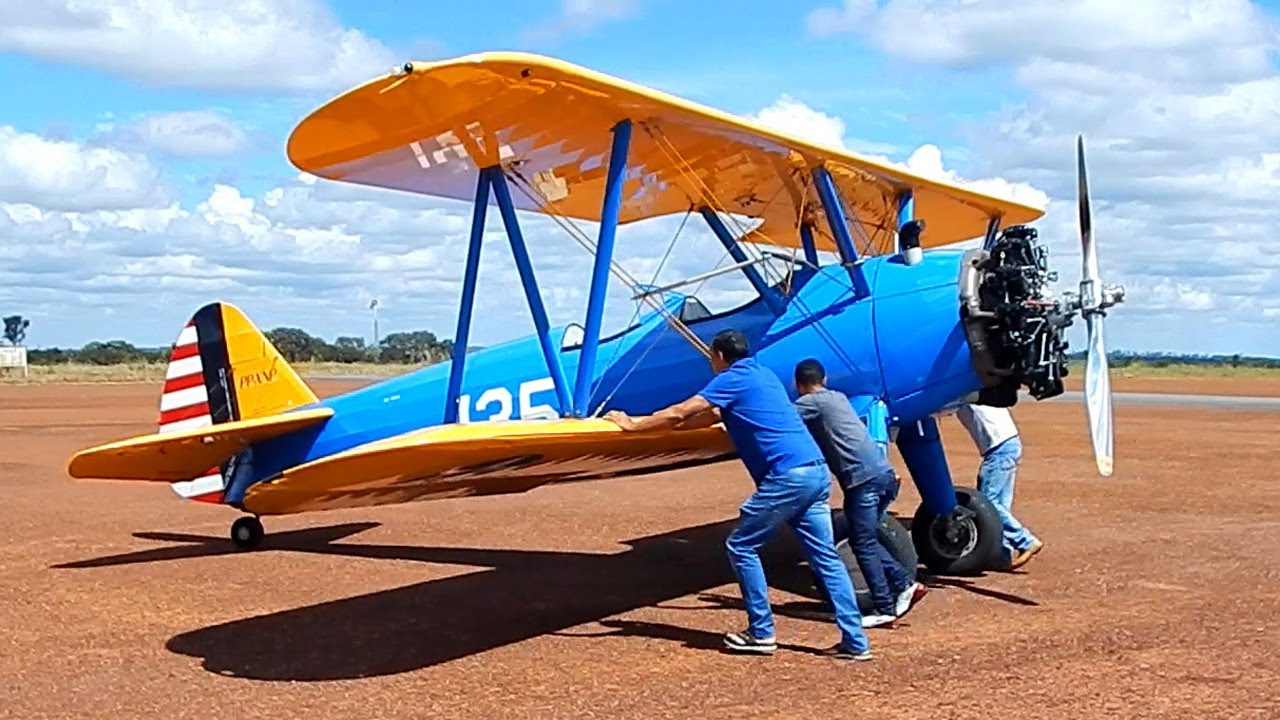 Airplane Boeing Stearman Biplane Take Off Video | Airplanes Videos ...
